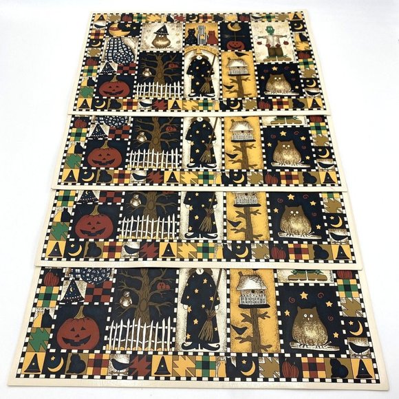 Debbie Mumm | Dining | Vintage Debbie Mumm Halloween Vinyl Placemats ...